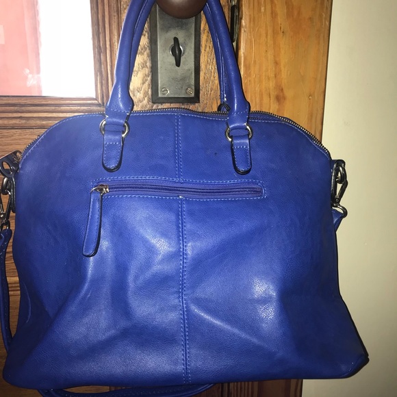 Bags | Awesome Blue Leather Huge Purse | Poshmark